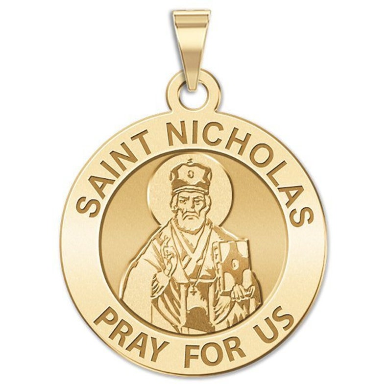 Saint Nicholas Round Religious Medal - Etsy
