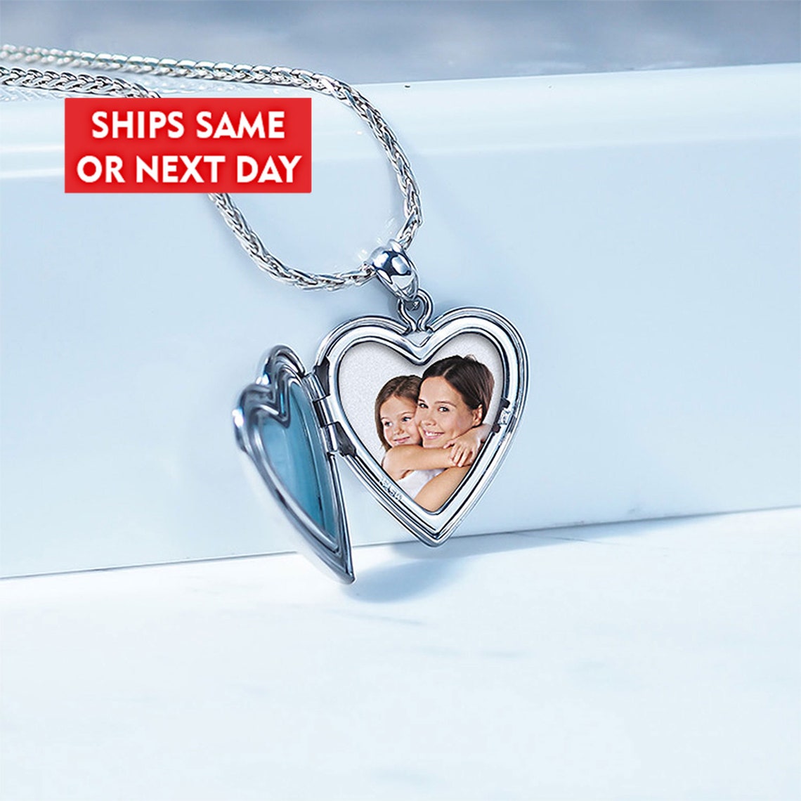 Heart Photo Locket With Personalized Tabs - Etsy