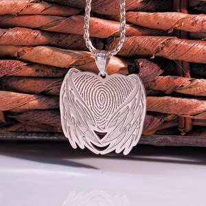 Custom Fingerprint Angel Wing Charm - Etsy
