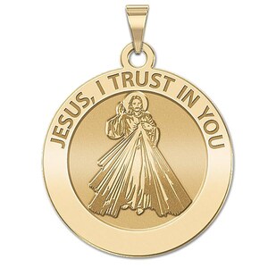 Divine Mercy Round Religious Medal - Etsy
