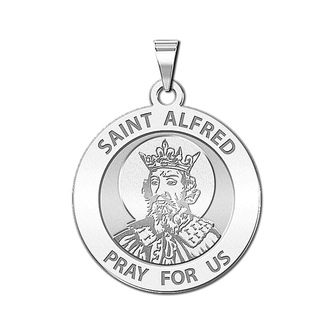 Saint Alfred Round Religious Medal - Etsy