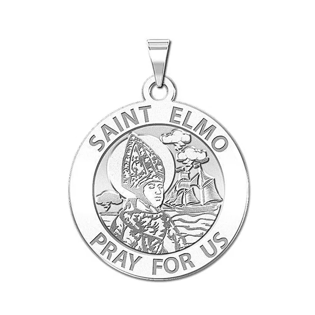 Saint Elmo Round Religious Medal - Etsy