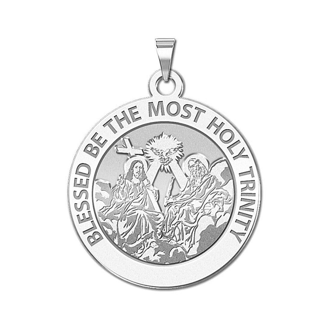 Holy Trinity Round Religious Medal - Etsy