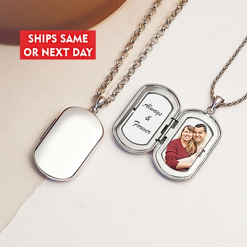 Plain Dog Tag Sterling Silver Locket - Etsy