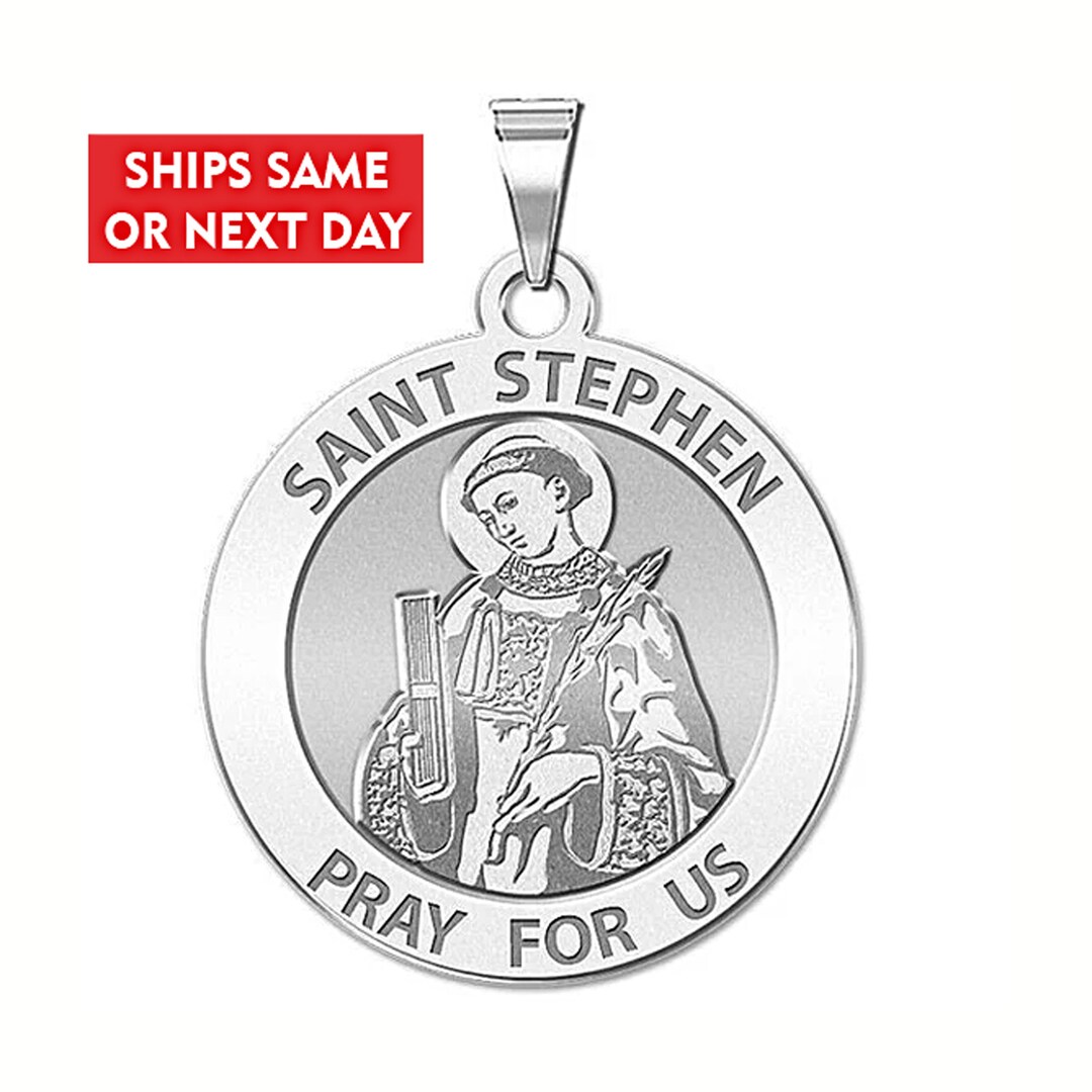 Saint Stephen Round Religious Medal - Etsy