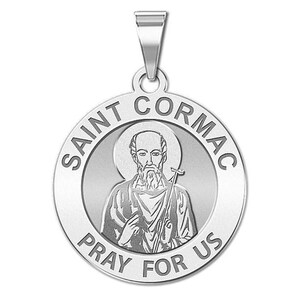 Saint Cormac Round Religious Medal - Etsy