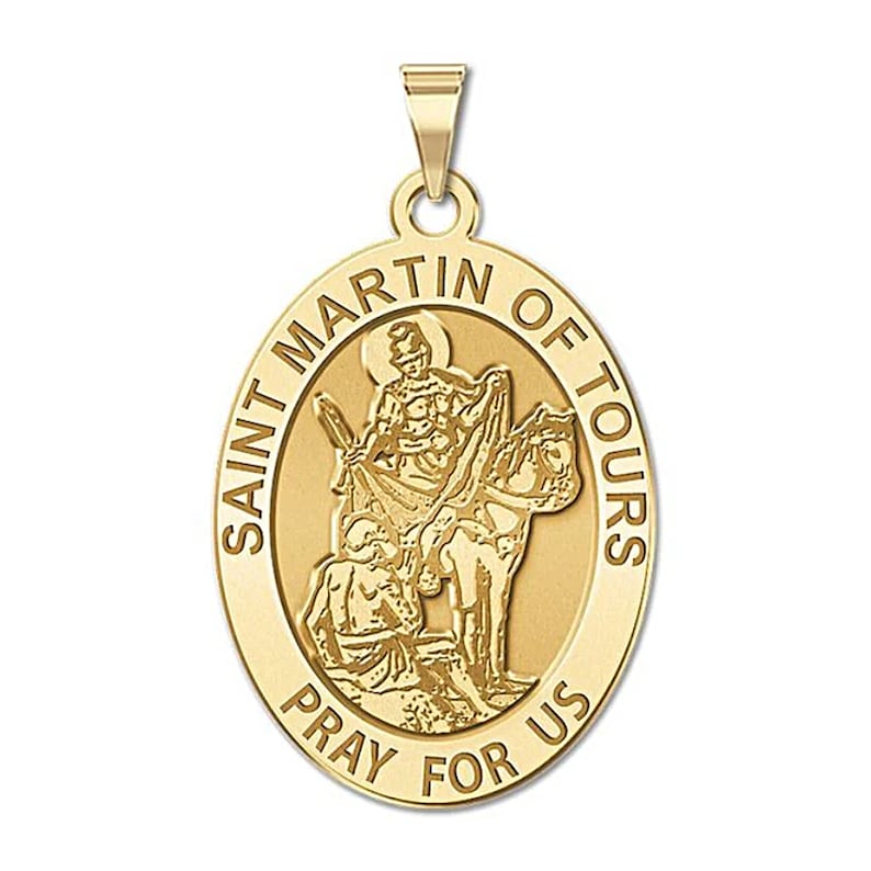 Saint Martin of Tours Religious Oval Medal - Etsy