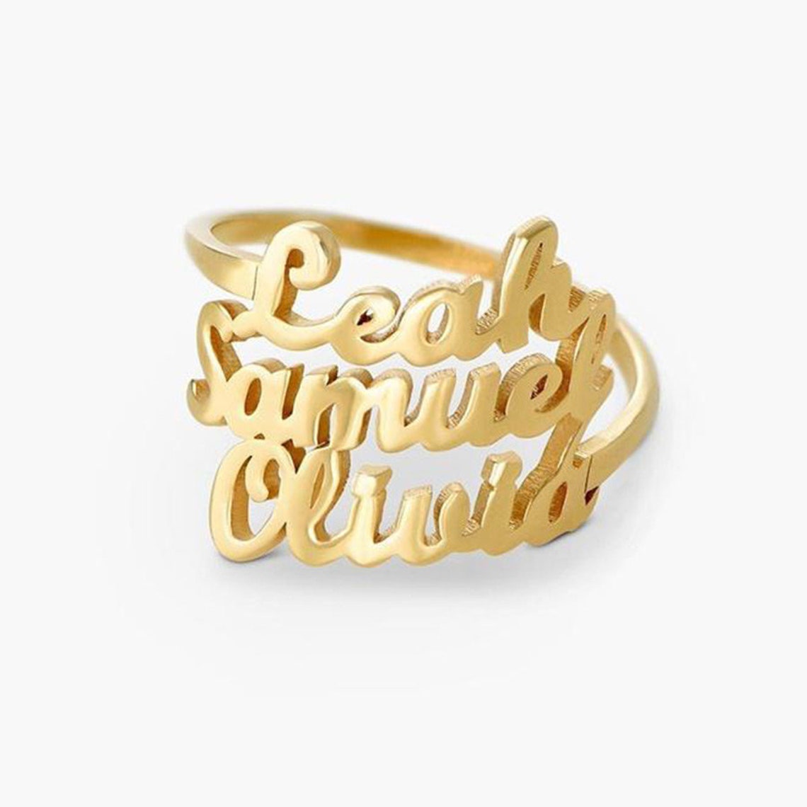 Personalized Script Name Ring With up to 3 Names - Etsy