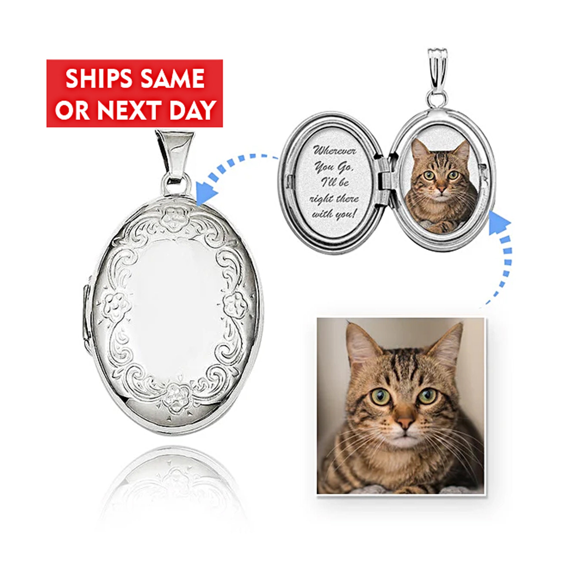 Sterling Silver Floral Oval Photo Locket 3/4 Inch X 1 Inch | Etsy