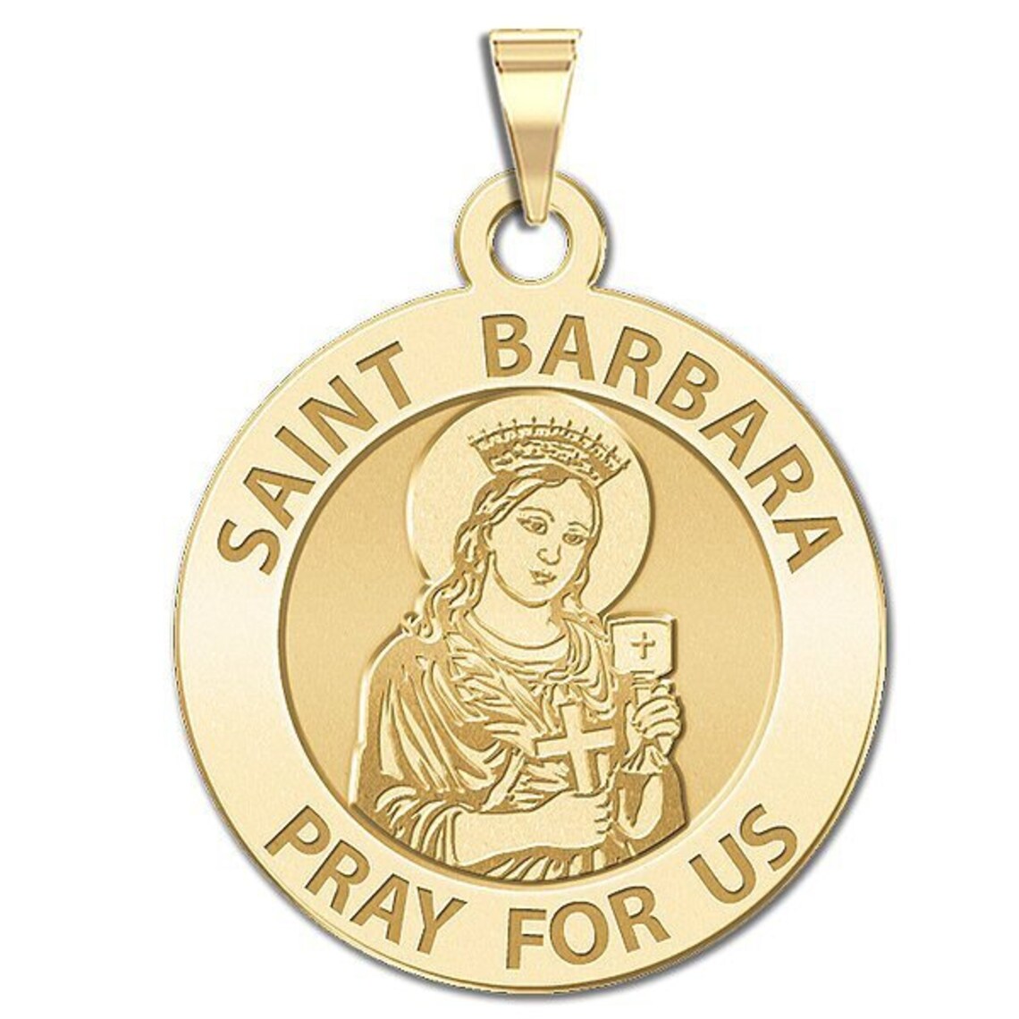 Saint Barbara Round Religious Medal - Etsy