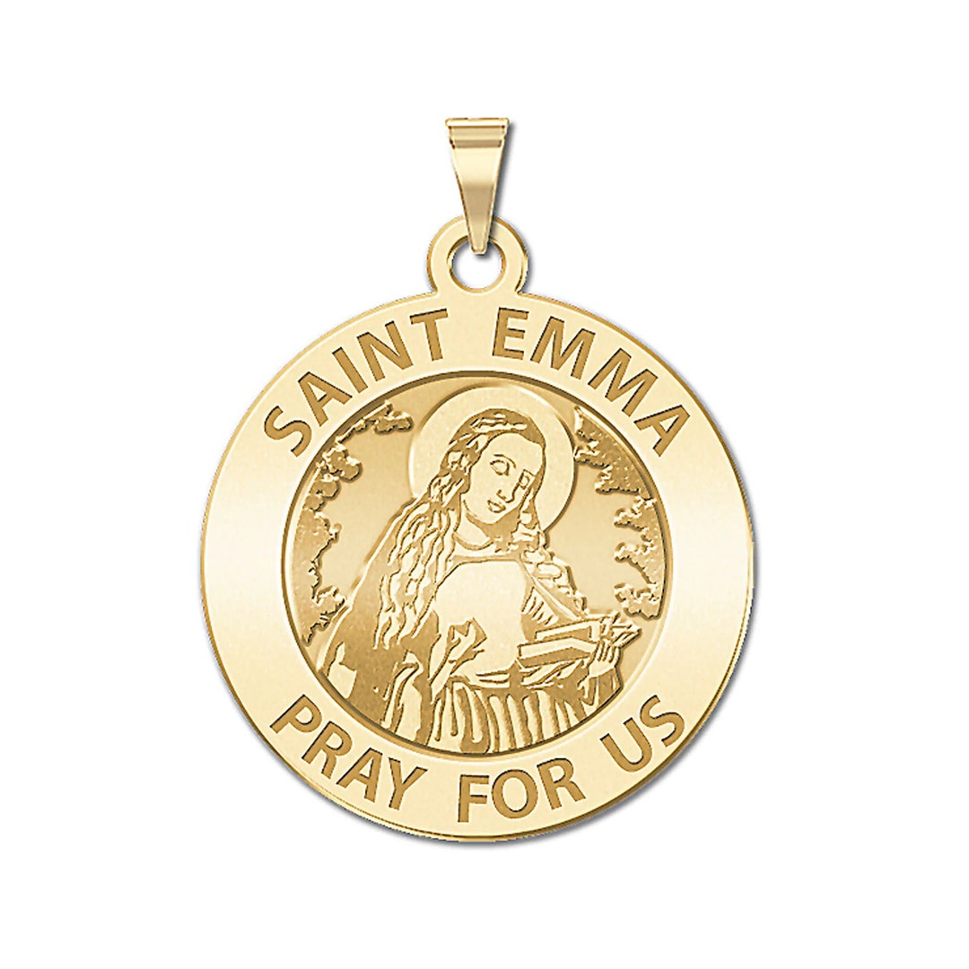 Saint Emma Round Religious Medal - Etsy