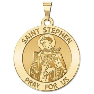 Saint Stephen Round Religious Medal - Etsy