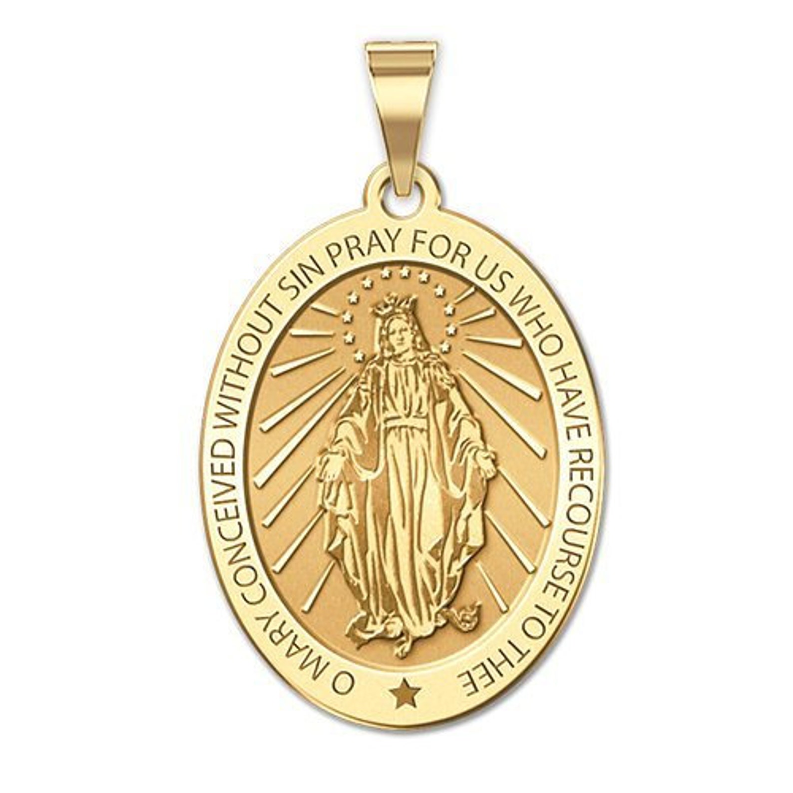 Miraculous Medal "exclusive" Oval Pendant - Etsy