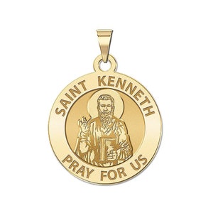 Saint Kenneth Round Religious Medal - Etsy