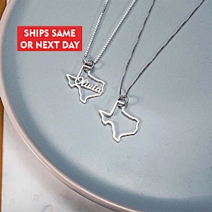 Texas Necklace • Texas State Necklace • Personalized Texas State ...
