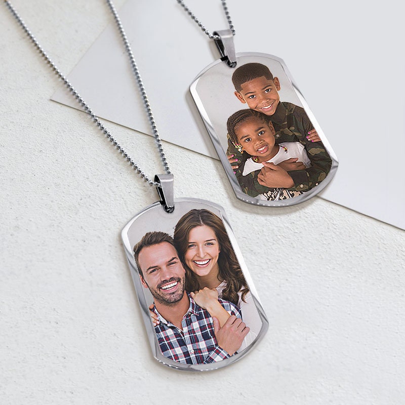 Photo Necklace Photo Dog Tags Photo Dog Tag Gifts for - Etsy