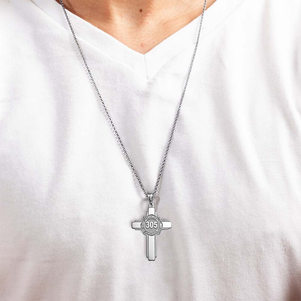 Personalized Firefighter Badge Cross • Personalized Firefighter Jewelry ...