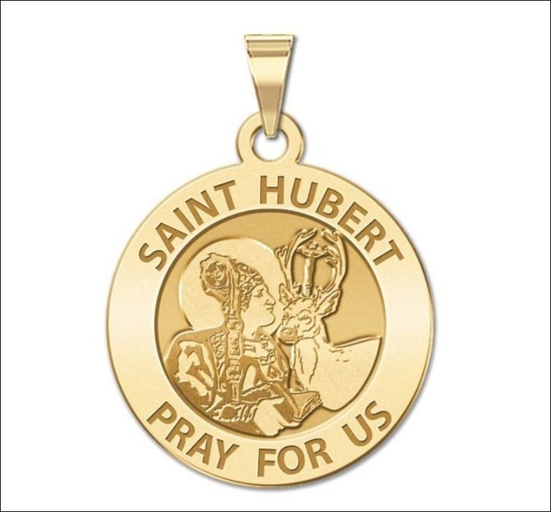 Saint Hubert Round Religious Medal - Etsy