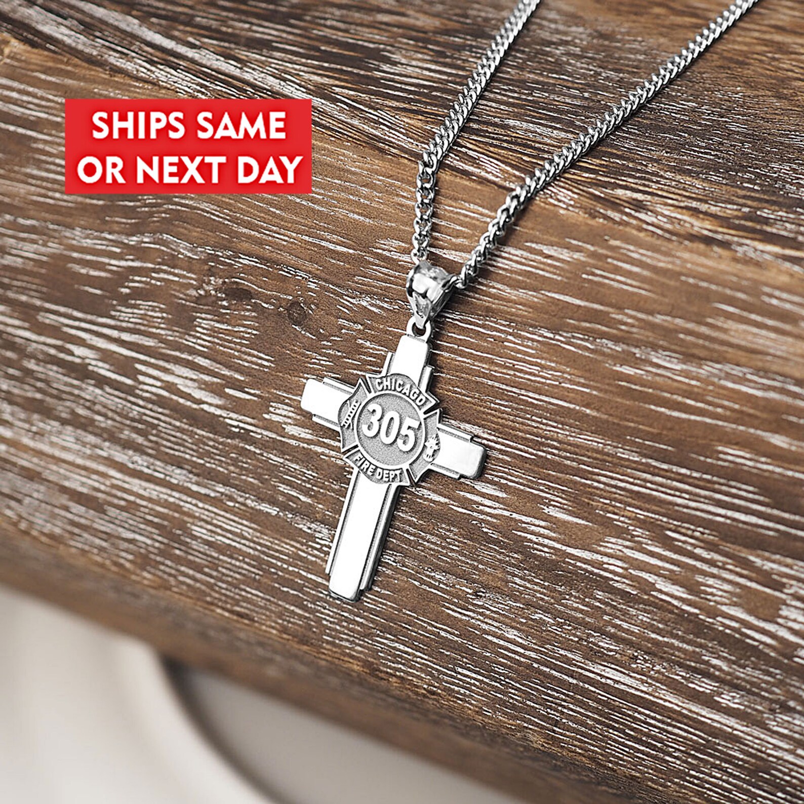 Personalized Firefighter Badge Cross Personalized - Etsy