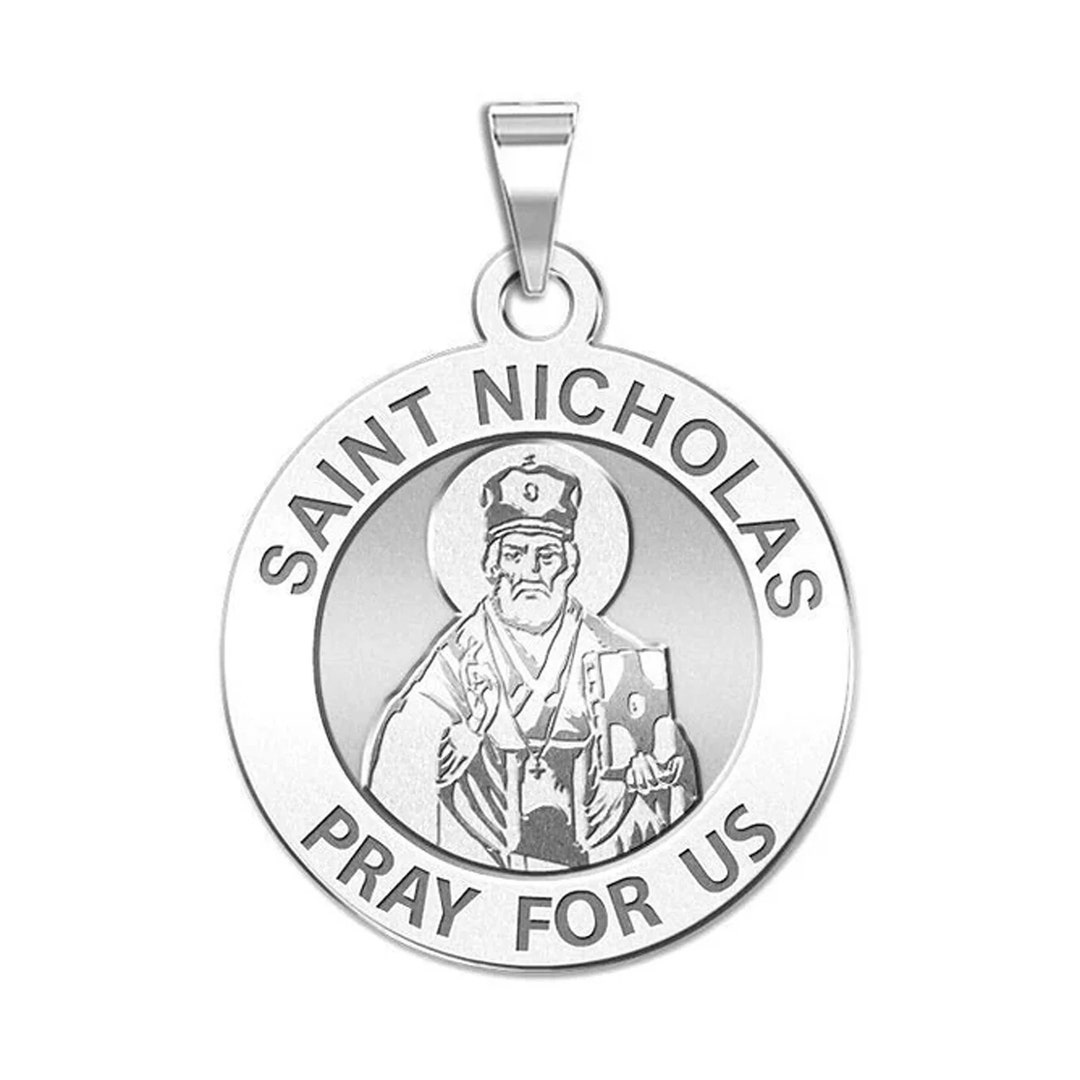 Saint Nicholas Round Religious Medal - Etsy