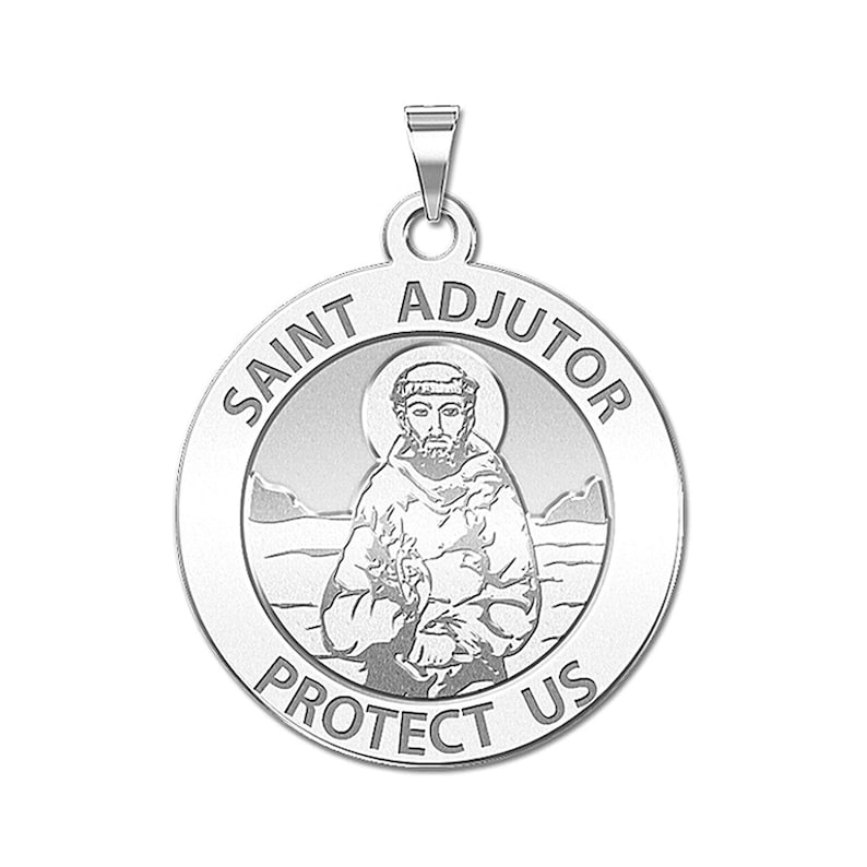 Saint Adjutor Round Religious Medal - Etsy