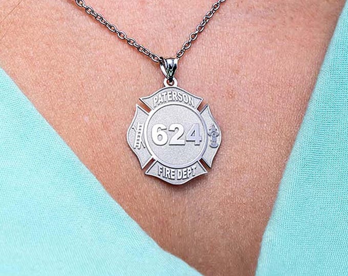 Firefighter Pendant Necklace Fire Rescue Pendant Firefighter Pendant ...