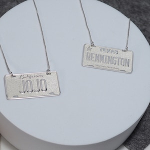 Personalized License Plate Necklace • License Plate Jewelry • Mini ...