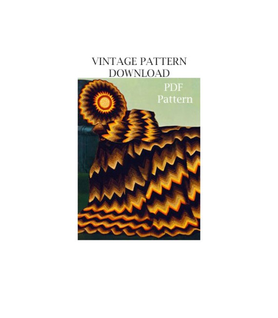 VINTAGE PDF Pattern ONLY Ripple Afghan and Pillow Pattern | Etsy