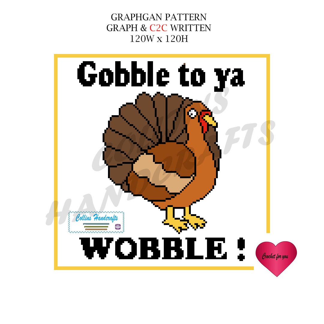 Pattern Graphgan Gobble to Ya Wobble 4139 Graphgan,blanket,crochet ...