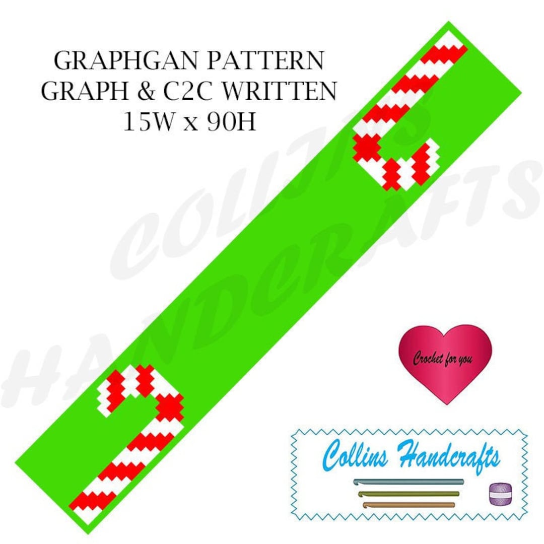 Graph Pattern - Candy Cane Scarf (4094) C2c,pattern,graph - Etsy