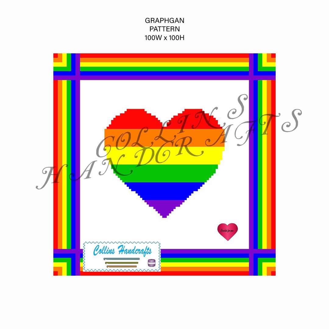 C2C Pattern Graphgan-heart Rainbow (3027) Lgbt,hearts,rainbows,red ...