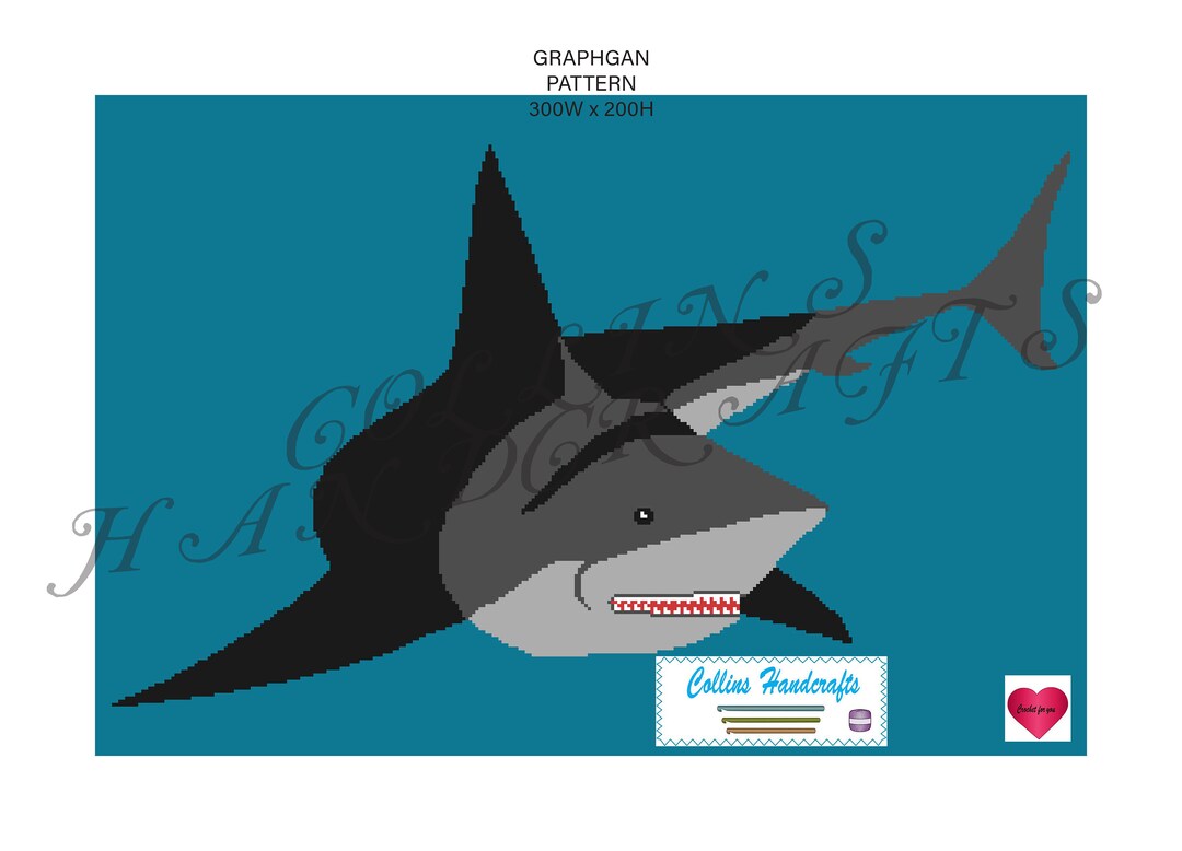 Pattern Graphgan-ocean Shark (3089) Sharks,fish,blue,water,swmming ...