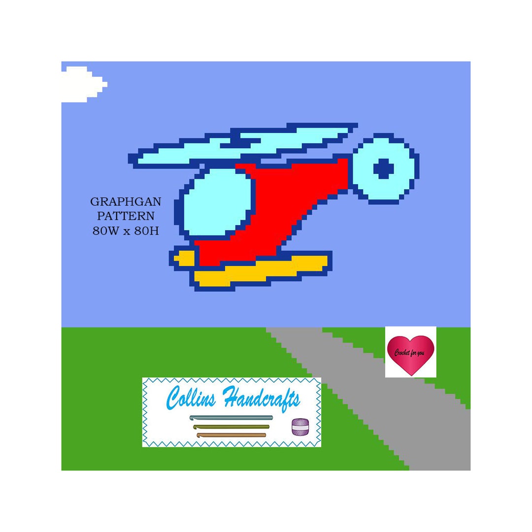 C2C Pattern Graphgan - Cartoon Helicopter (2095) Helicopter,kid,plane ...