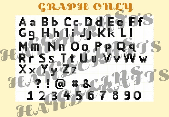 Pattern Graphgan-Cap small Letters and Numbers 4145 - Etsy Italia