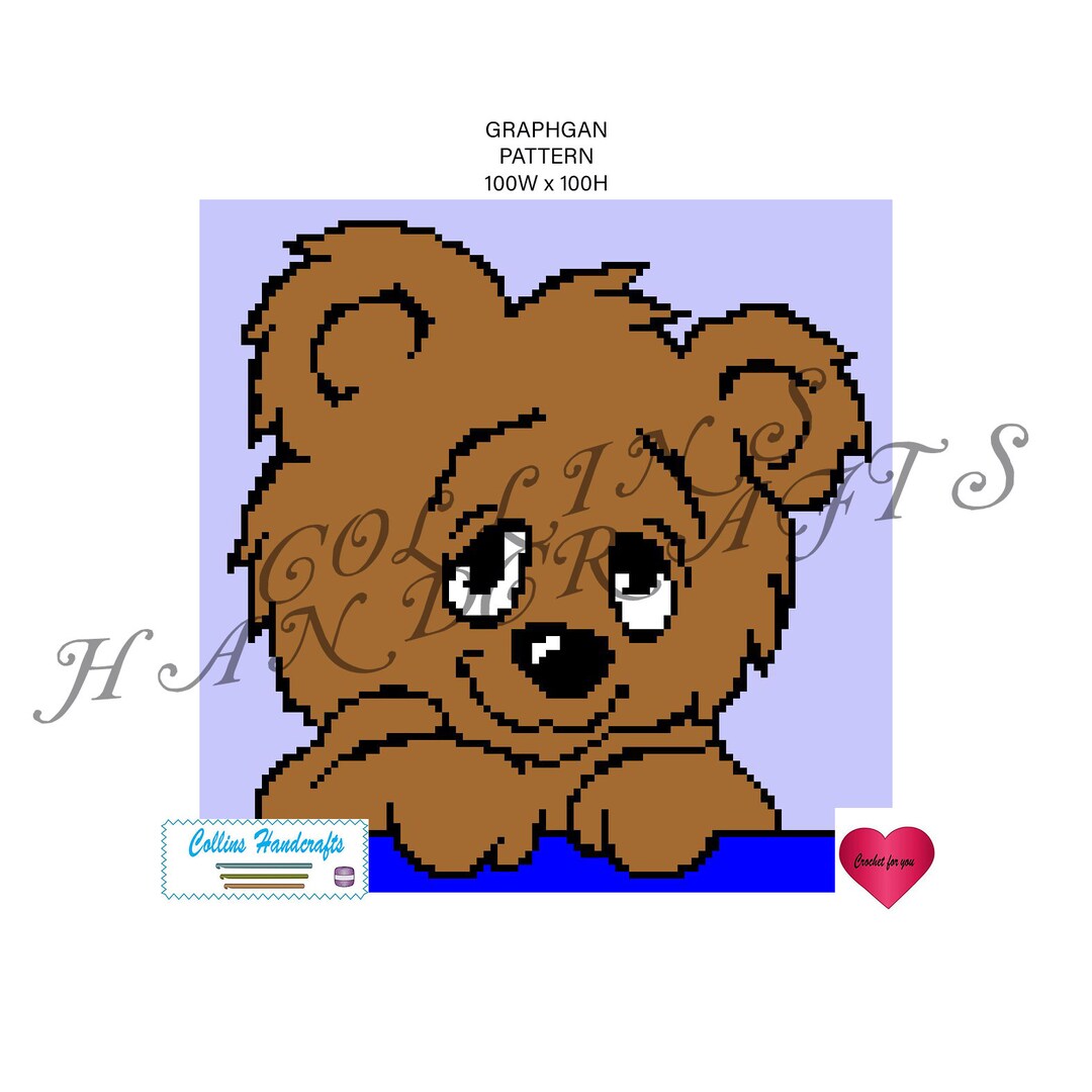 Pattern Graphgan-sleepy Bear Blue (3049) C2C Teddy,bears,baby,gift ...