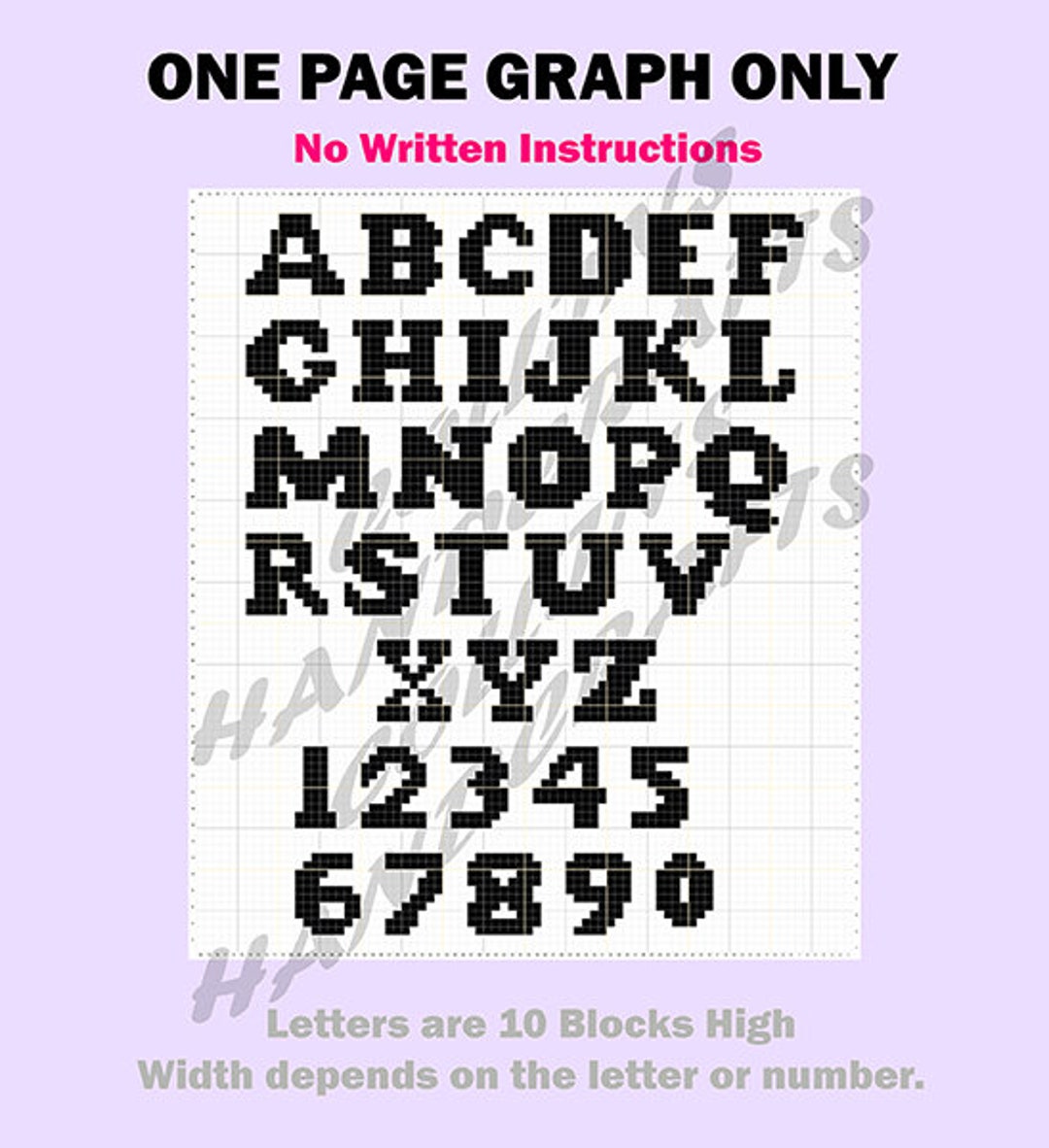 Pattern Graphgan-capital Letters & Numbers (4144) GRAPH ONLY - Etsy