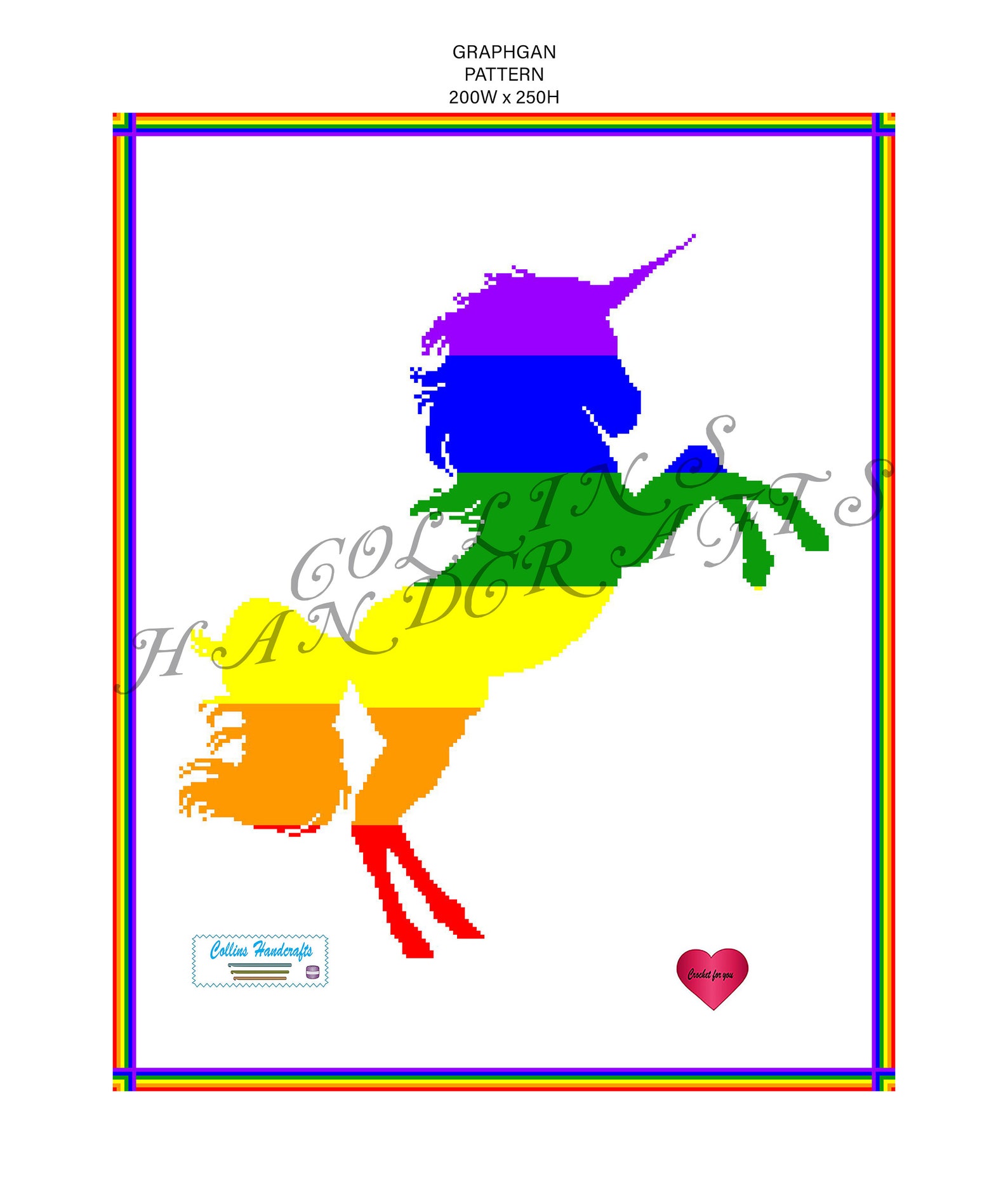 Pattern Graphgan-rainbow Unicorn 3080 - Etsy