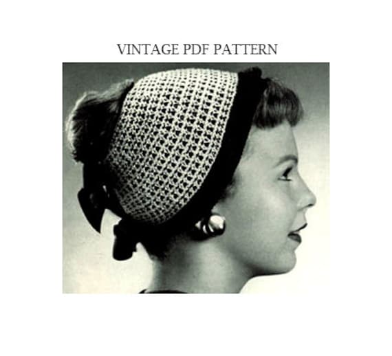 VINTAGE PDF PATTERN Knit Chignon Cap Pattern | Etsy