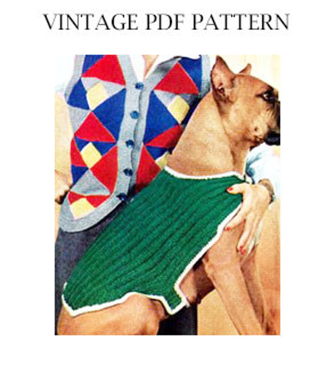 VINTAGE PDF Pattern - Dog Blanket/dog Sweater (KNIT) - Etsy