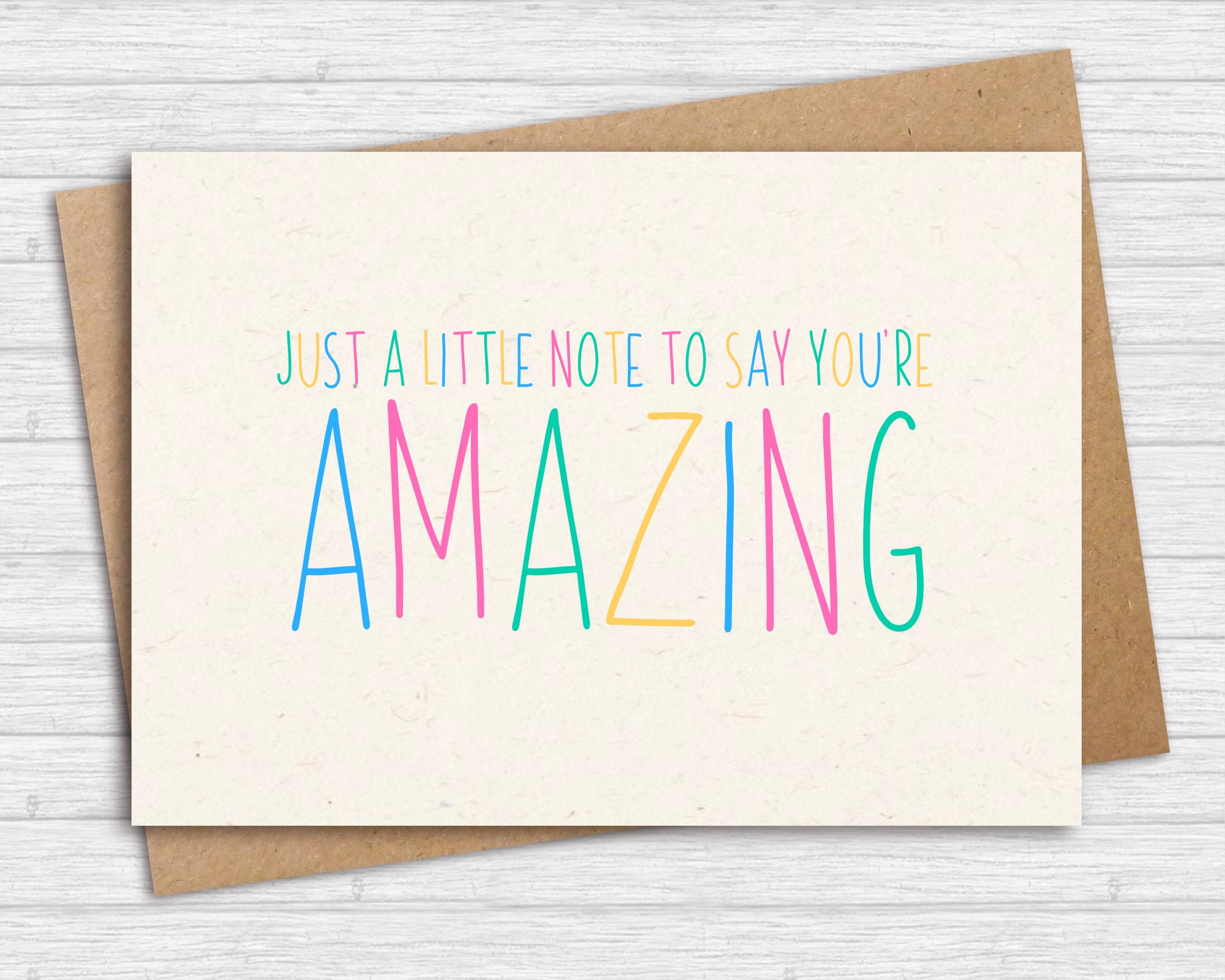 Just a little note to say you're amazing postcard | Etsy