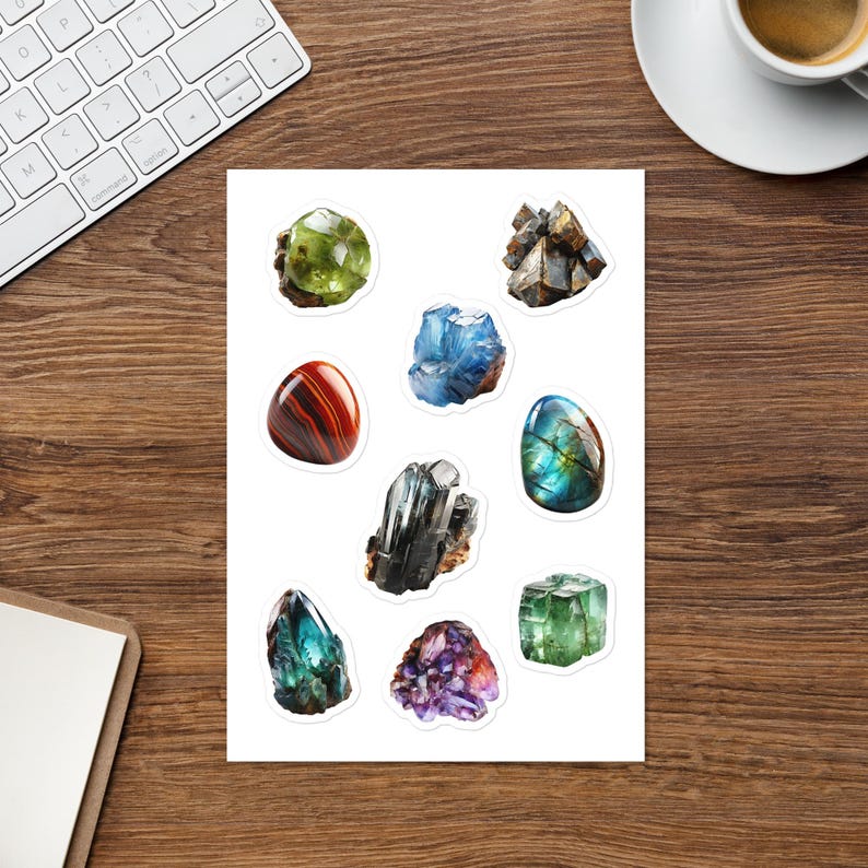 Rock Specimens Stickers: Geology Mineral Collection, Glossy Set of 9 - Etsy