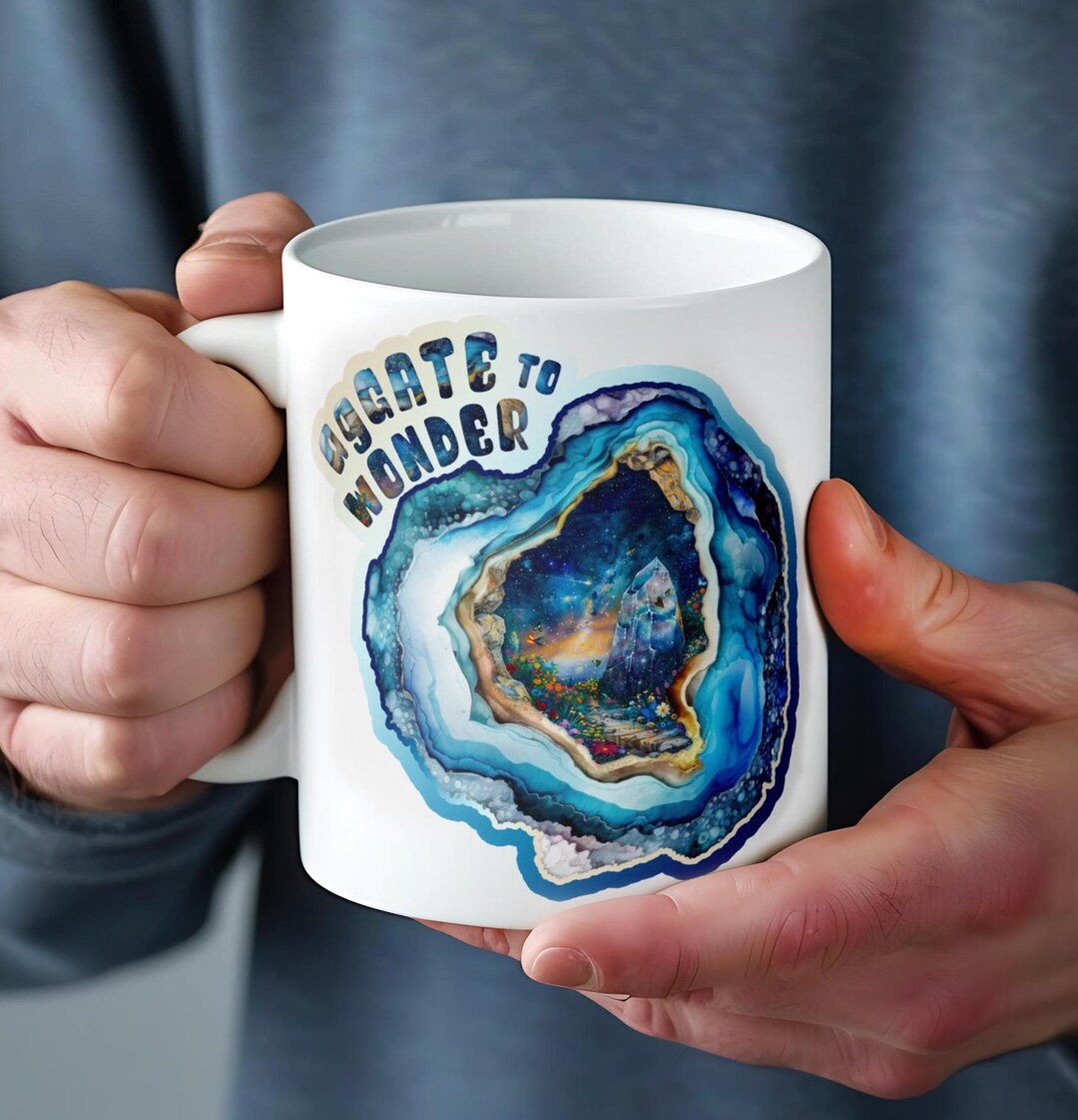 Banded Agate Gift Mug, Agate With Blues Miner Geologer Gift for Mineral ...