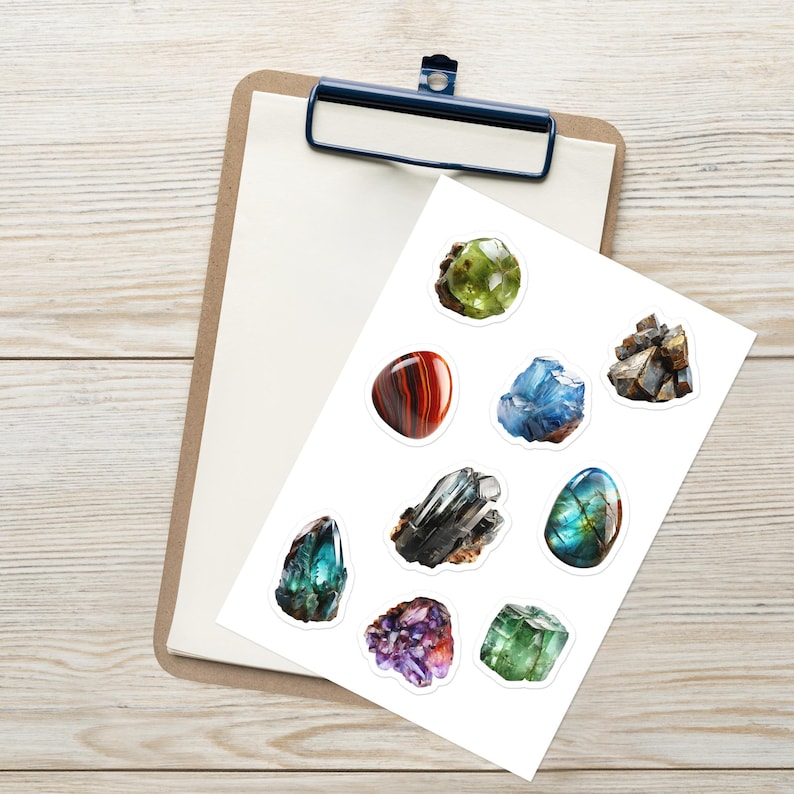 Rock Specimens Stickers: Geology Mineral Collection, Glossy Set of 9 - Etsy