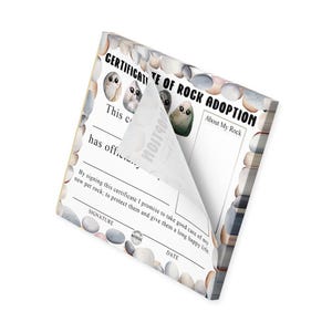 Pet Rock Adoption Tear Away Notepad With 50 Pet Stone Certificate ...