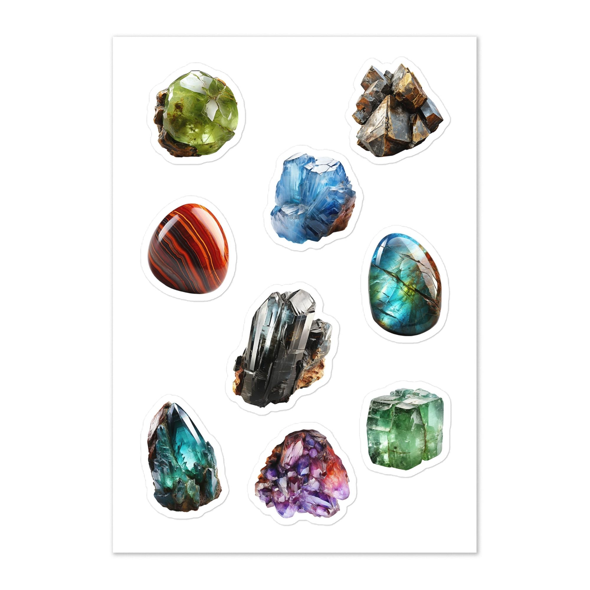 Rock Specimens Stickers: Geology Mineral Collection, Glossy Set of 9 - Etsy