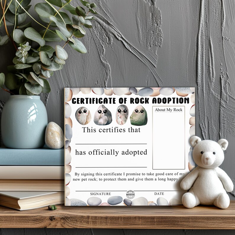 Pet Rock Adoption Tear Away Notepad With 50 Pet Stone Certificate ...