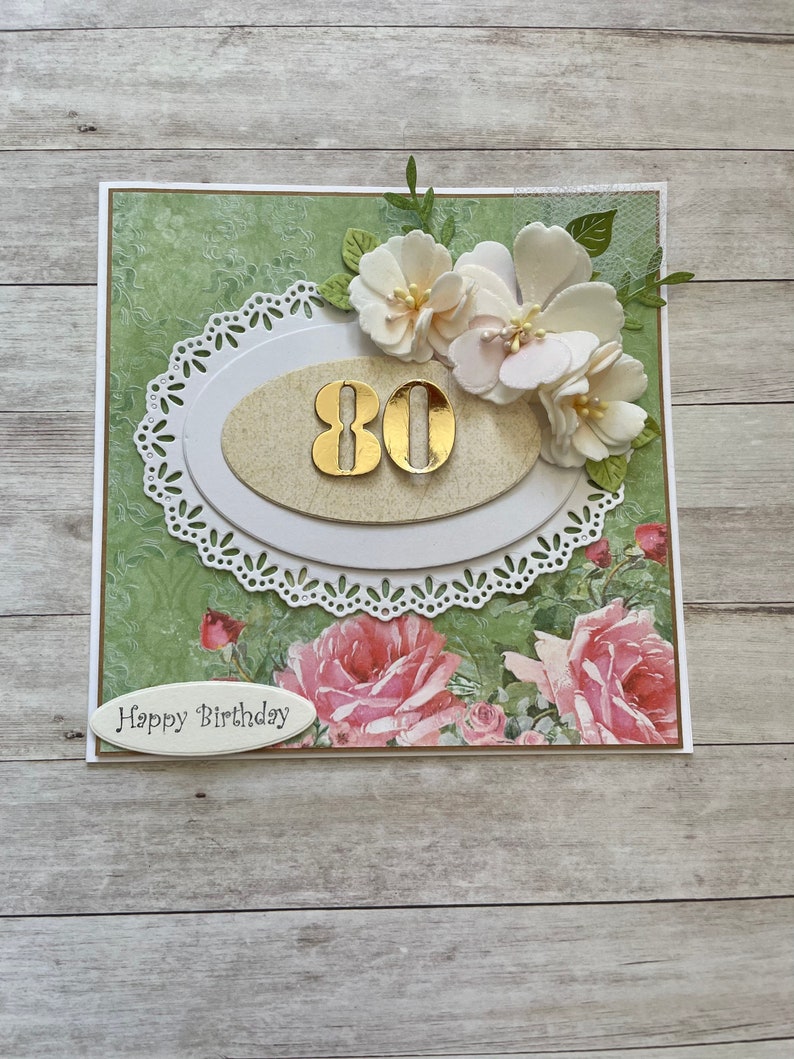 80th Birthday Card Birthday Card 80th Happy Birthday Card - Etsy