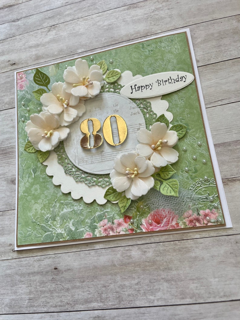 80th Birthday Card Birthday Card 80th Happy Birthday Card - Etsy