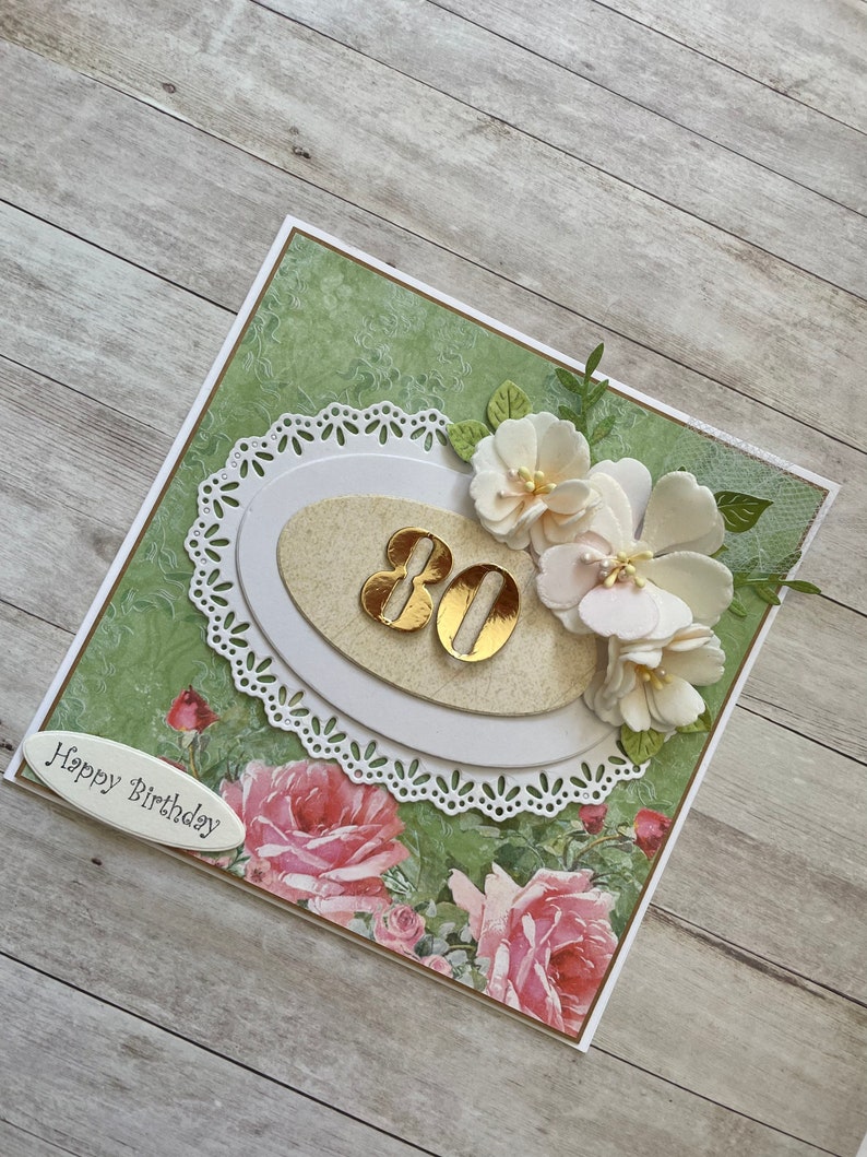 80th Birthday Card Birthday Card 80th Happy Birthday Card - Etsy