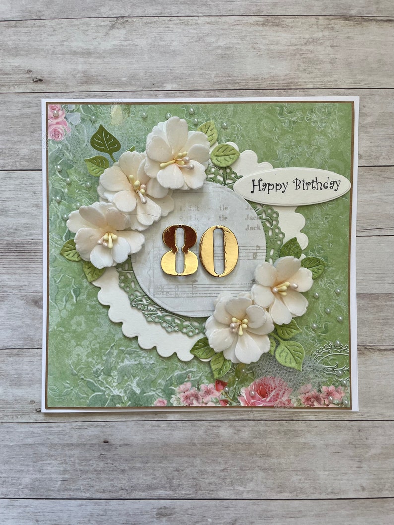 80th Birthday Card Birthday Card 80th Happy Birthday Card - Etsy